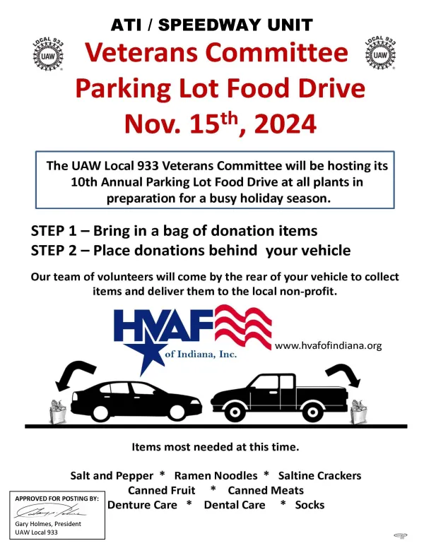 Veteran's Committee Food Drive | UAW Local 933