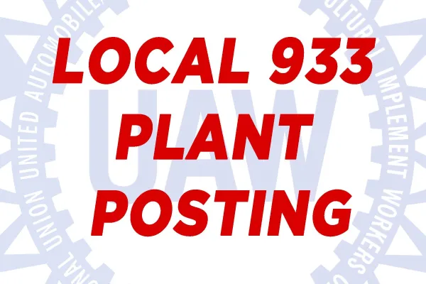 Local 933 Election Results for all Units | UAW Local 933
